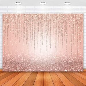 avezano rose gold glitter backdrop rose gold sweet pink birthday party background for women girls vinyl rose gold birthday baby shower banner kids portraits photo props