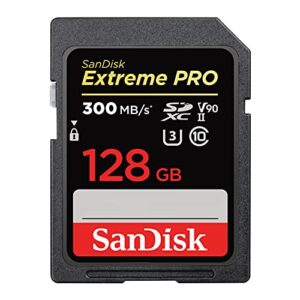 sandisk 128gb extreme pro sdxc uhs-ii memory card – c10, u3, v90, 8k, 4k, full hd video, sd card – sdsdxdk-128g-gn4in