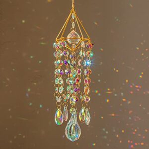 crystal suncatchers hanging wind chime style garden suncatcher rainbow maker handmade gold plated suncatcher