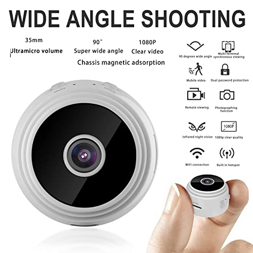 Zone Flex Camera, Wireless Wifi Motion Detects Magnetic Camera, Monitor Detection Tiny Cameras for Indoor/outdoor, Mini 1080p Wireless Magnetic Security Camera, Car Cameras for Surveillance (White)