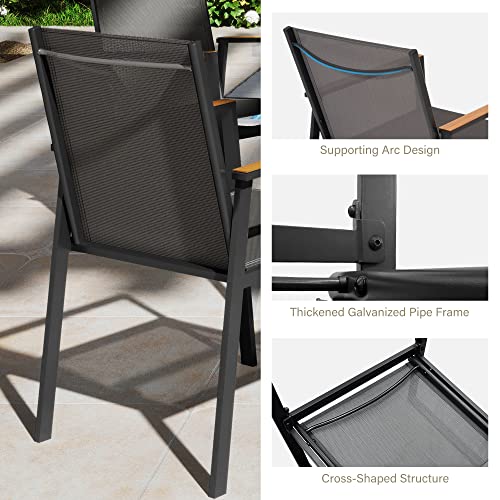 LAUSAINT HOME 4 Pieces Patio Furniture Set, Modern Outdoor Furniture Textilene Fabric Patio Conversation Sets, Patio Chairs Set of 4 with Loveseat Coffee Table for Backyard, Lawn, Garden