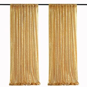 gold sequin backdrop curtain panels stage 2 pieces 2ftx8ft wedding party background drapes