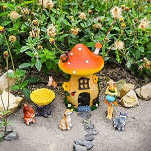 sparkle race fairy garden accessories kit with miniature figurines, fairy garden kit for kids gnomes garden decorations, fairy village with mini fairy figurines outdoor & indoor ornaments home decor