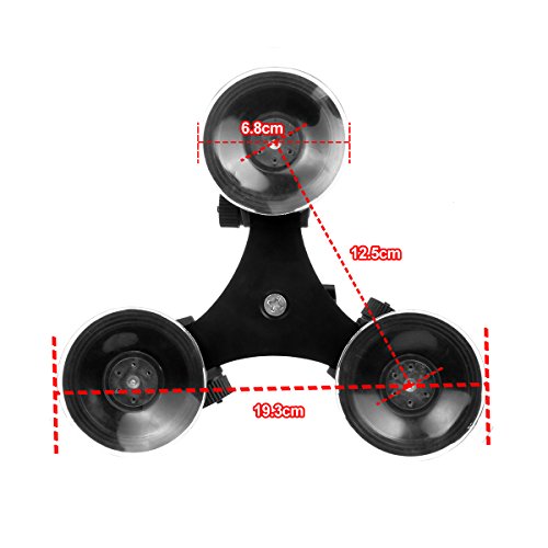 EZESO ESSENTIAL SKINCARE Camera Mount for Car - Camera Suction Mount - Car Mount Triple Suction Cup Mount with 1/4 Threaded Head 360 Degree Tripod Ball Head