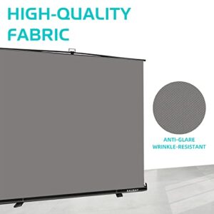 【Retractable Screen】 RAUBAY 78.7in x 74.8in Large Collapsible Grey Backdrop Portable Retractable Panel Photo Gray Background with Stand for Video Conference, Photographic Studio, Streaming