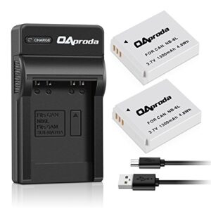 oaproda 2 pack nb-6l/ nb-6lh battery and ultra slim micro usb charger for canon powershot sx530 hs, sx710 hs, sx700 hs, sx610 hs, sx600 hs, sx540 hs, sx510 hs, sx500 is, sx280 hs, sx270 hs, d30, s90