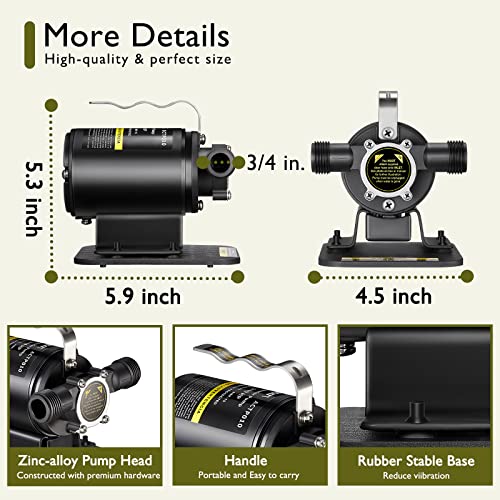 Limodot Water Transfer Pump, 115V self-priming Electric water Pump, Utility Pump With 6' Suction Hose Kit, 1/8'' Low Scution Water Removal For Rain Barrel, Pool, Hot Tub, Fish Tank, Garden, And More