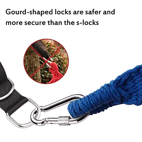 Tree Swing Hanging Straps Kit Holds 2000 lbs,5ft Extra Long Straps Strap with Safer Lock Snap Carabiner Hooks Perfect for Tree Swing & Hammocks, Perfect for Swings,Carry Pouch Easy Fast Installation