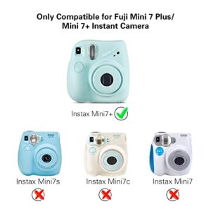 MUZIRI KINOKOO Instax Mini 7+ case, Camera Case for Fuji Instax Mini 7 Plus/Mini 7 + Instant Camera Clear Case with Shoulder Strap and Photo Pocket