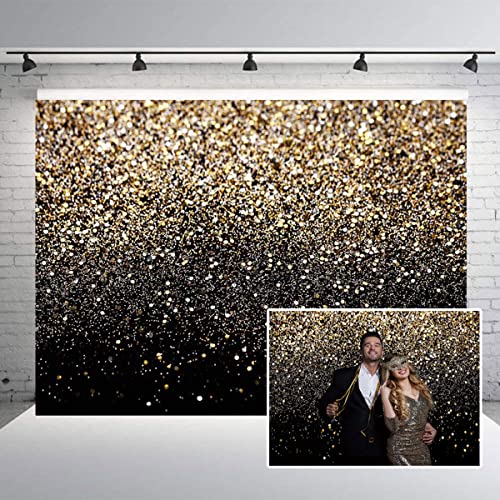 7x5ft Gold Glitter Paint Backdrop for Photography Astract Golden Bokeh Starry Sky Wedding Adult Baby Children Family New Year Party Decorations GT-028