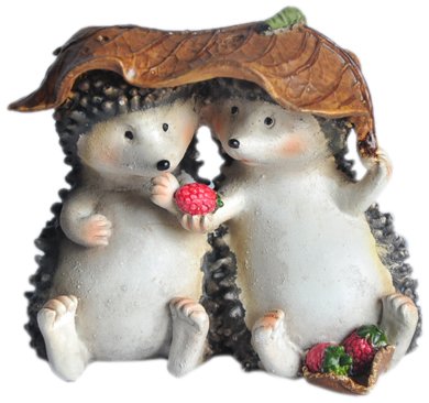 Top Collection Enchanted Story Fairy Garden Hedgehogs Sharing Outdoor Statue