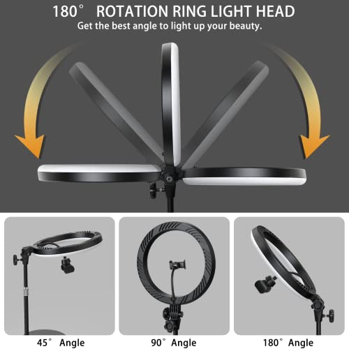 Desktop Ring Light for Zoom Meetings - 10.5'' Computer Ring Lights with Stand and Phone Holder, Laptop Ring Light for Video Conference/Online Video Call/Make up/Video Recording/Webcam/Live Streaming