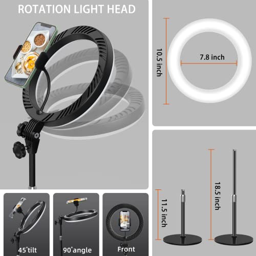 Desktop Ring Light for Zoom Meetings - 10.5'' Computer Ring Lights with Stand and Phone Holder, Laptop Ring Light for Video Conference/Online Video Call/Make up/Video Recording/Webcam/Live Streaming