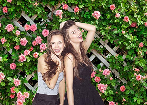 AIIKES 7x5FT Flowers Backdrop for Photography Spring Floral Photo Backdrop Green Leaf Fence Backdrops Birthday Party Decoration Wedding Bridal Shower Backdrop Photo Studio Props 11-453