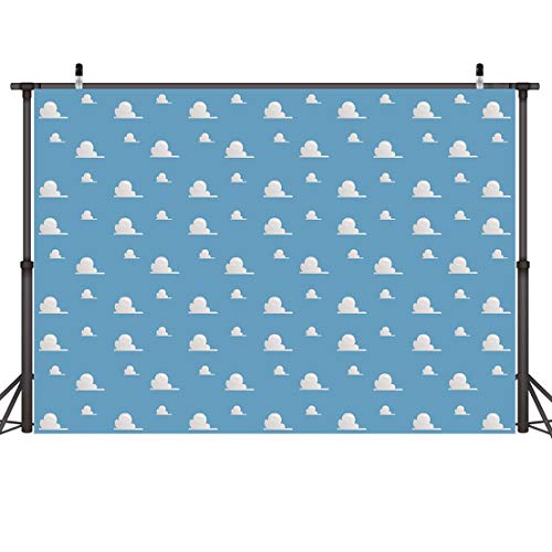 Art Studio 7x5ft It's a Boy Story Themed Birthday Party Photography Backdrops Blue Sky White Clouds Baby Shower Photo Background Kids Hero Photo Booth Studio Props Vinyl