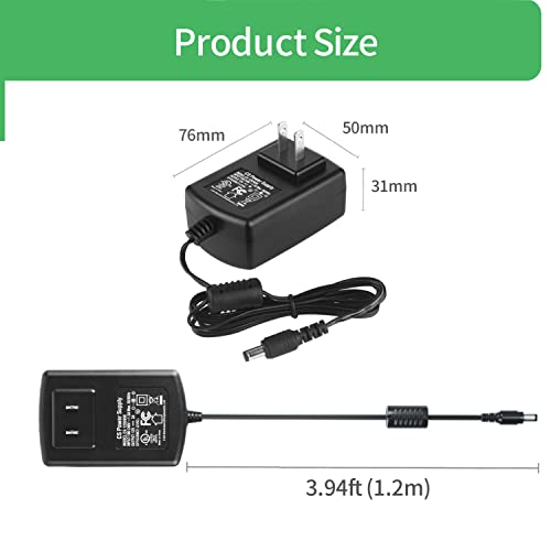 [UL Certified] AC to DC 12V 3A Power Supply Adapter for CCTV Cameras DVR NVR 5.5mm x 2.1mm UL Listed FCC