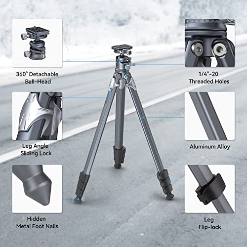 SmallRig Lightweight Travel Tripod AP-01 with Compact Structure, 360° Ball Head, Quick Release Plate, Travel Bag, Load up to 33 lbs/15 kg, for Canon for Nikon for Sony for DSLR-3987