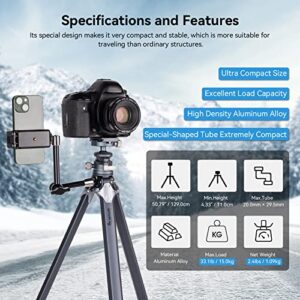 SmallRig Lightweight Travel Tripod AP-01 with Compact Structure, 360° Ball Head, Quick Release Plate, Travel Bag, Load up to 33 lbs/15 kg, for Canon for Nikon for Sony for DSLR-3987