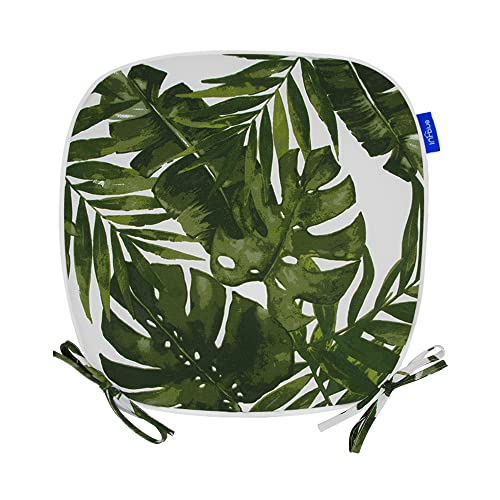 SleepMan Outdoor Chair Pads Seat Cushions U Shape Home Chair Cushion for Garden Patio, Set of 2 (Set of 2, Green Leaves)