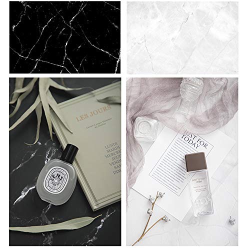 Food Photography Backdrops Paper 4 Pack Kit 22x34Inch/ 56x86cm Double Sided Photo Background Rolls Marble Wood Flat Lay for Product Jewelry Tabletop Prop Pictures, 8 Patterns