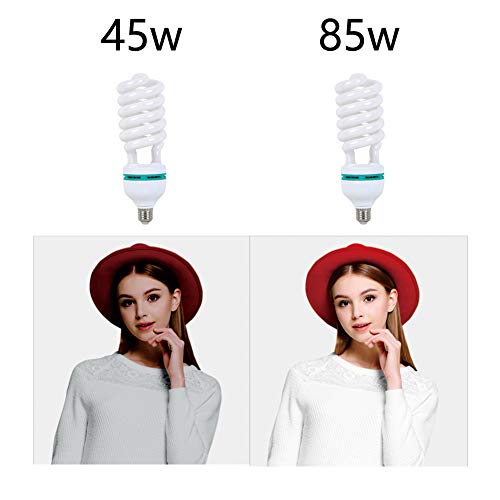 Aqirui 85W Light Bulb 5500K CFL Daylight Spiral Softbox Bulb in E27 Socket for Photography Photo Video Studio Lighting 1 Pack