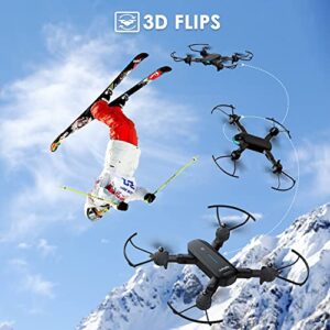 WiFi FPV Drone with 1080P HD Camera, Zuhafa ,40 Mins Flight Time,Foldable Drone for Beginners,Altitude Hold Mode, RTF One Key Take Off/Landing,3D Flips 2 Batteries, APP Control, Easy Toy for Kids & Adults