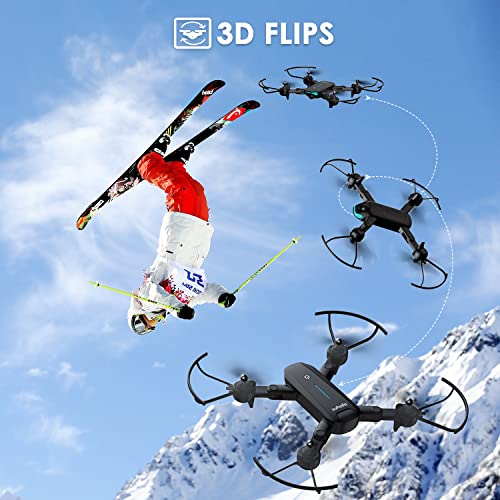 WiFi FPV Drone with 1080P HD Camera, Zuhafa ,40 Mins Flight Time,Foldable Drone for Beginners,Altitude Hold Mode, RTF One Key Take Off/Landing,3D Flips 2 Batteries, APP Control, Easy Toy for Kids & Adults