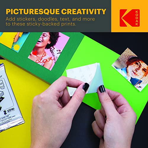 Kodak 2"x3" Premium Zink Photo Paper (20 Sheets) Compatible with Kodak Smile, Kodak Step, PRINTOMATIC