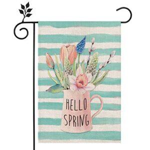 crowned beauty spring floral garden flag 12×18 inch small vertical double sided outside décor for yard