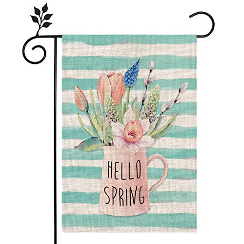 CROWNED BEAUTY Spring Floral Garden Flag 12×18 Inch Small Vertical Double Sided Outside Décor for Yard