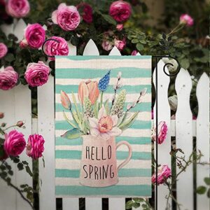 CROWNED BEAUTY Spring Floral Garden Flag 12×18 Inch Small Vertical Double Sided Outside Décor for Yard