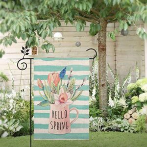 CROWNED BEAUTY Spring Floral Garden Flag 12×18 Inch Small Vertical Double Sided Outside Décor for Yard