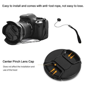 GAOAG 2 Pack 52mm Center Pinch Lens Cap for Nikon Canon Sony DSLR Camera Compatible with Nikon D3000 D3100 D3200 D3300 D5000 D5100 D5200 D5300 D5500 and Any Lenses with 52mm Filter Thread