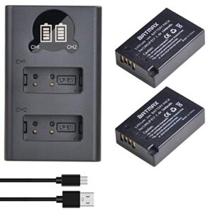 batmax 2packs lp-e17 battery + led charger for canon eos rebel sl2 sl3 t6i t6s t7i, eos m5 m3 m6, m6 mark2, 77d 200d 250d 750d 760d 800d 8000d rp digital slr camera