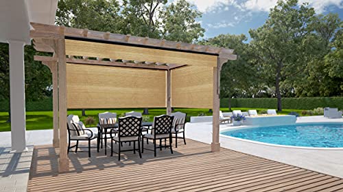 Easy2Hang Garden Shade Fabric Adjustable Vertical Side Wall Panel for Patio/Pergola/Window 6x6ft Wheat