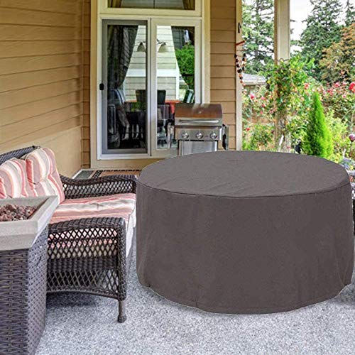 QIAOH Garden Furniture Covers Waterproof Round 76x36in, Patio Set Cover Waterproof, Table Chair Set Covers, Anti-Fading Cover for Outdoor Furniture Set