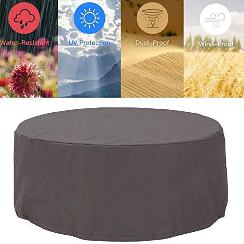 QIAOH Garden Furniture Covers Waterproof Round 76x36in, Patio Set Cover Waterproof, Table Chair Set Covers, Anti-Fading Cover for Outdoor Furniture Set