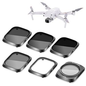 neewer 6pcs lens filter kit compatible with dji air 2s, uv cpl nd4 nd8 nd16 nd32 multi coated hd optical glass, aluminum alloy frame neutral density polarizer filter for drone camera accessories