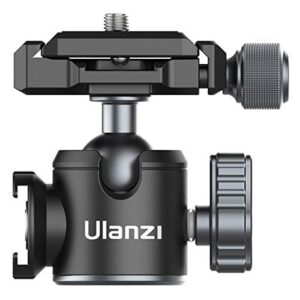 tripod ball head ulanzi u-80l camera quick release metal ball head camera mount arca swiss 360° rotating with quick release plate & cold shoe, 22lbs/10kg load for 1/4″ tripod,monopod,dslr,camera