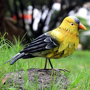 shefio garden decor – goldfinch bird decor, beautiful backyard ideas & garden gifts – these handmade metal birds are perfect outdoor decor, metal yard art for lawn ornament, yard decorations outdoor