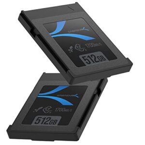 sabrent rocket cfx 512gb cfexpress type b memory card 2 pack, r1700mb/s w1500mb/s (cf-xtbt-512x2)