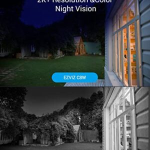 EZVIZ Security Camera Outdoor, 4MP WiFi Camera Pan/Tilt, 360° Visual Coverage, IP65 Waterproof, Color Night Vision, AI-Powered Person Detection, Two-Way Talk, Support MicroSD Card up to 256GB | C8W