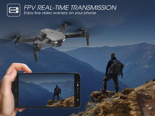 NEHEME NH525 Foldable Drones with 1080P HD Camera for Adults, RC Quadcopter WiFi FPV Live Video, Altitude Hold, Headless Mode, One Key Take Off for Kids or Beginners with 2 Batteries, Upgraded Version