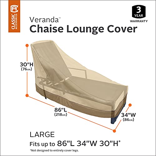 Classic Accessories Veranda Water-Resistant 86 Inch Patio Chaise Lounge Cover, Patio Furniture Covers