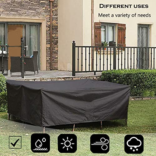 Patio Furniture Cover,210D Outdoor Bench Covers,Waterproof Rectangular Outdoor Table Cover ,Patio Seat Cover Anti-Ultraviolet General Purpose Patio Furniture Covers Table and Chairs