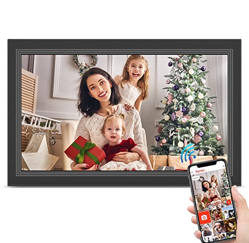 YunQiDeer FRAMEO Digital Picture Frame- 15.6inch Digital Photo Frame with 1920 * 1080 IPS Touch Screen HD Disply,Built-in 32GB Storage,Wall-Mounted,Digital Frame Share Photos and Videos via Free App