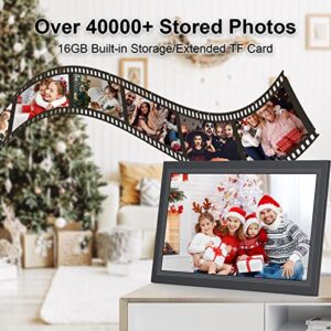 YunQiDeer FRAMEO Digital Picture Frame- 15.6inch Digital Photo Frame with 1920 * 1080 IPS Touch Screen HD Disply,Built-in 32GB Storage,Wall-Mounted,Digital Frame Share Photos and Videos via Free App