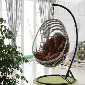 hanging basket seat cushion pillow, haokanba indoor/outdoor swing chair cushion,soft thicken hanging egg hammock chair seat pads back cushion,patio basket chair cushion for home garden (brown)