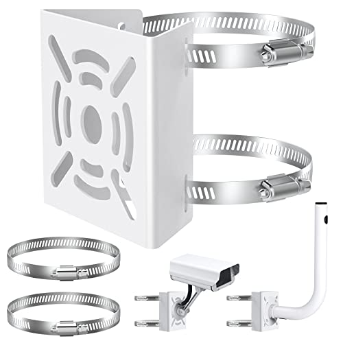 OOKOO Universal Vertical Pole Mount Bracket with 2 Loops, Solid Metal Wireless Bridge Wall Mounting Bracket for Indoor Outdoor AP Access Point Client CPE,1 Pack