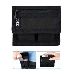 (3 pockets) dslr battery and memory card holder pouch,camera battery and sd cf xqd card storage case for aa battery and lp-e6 lp-e10 lp-e12 lp-e17 en-el14 en-el15 np-fw50 np-f550 np-fz100 battery